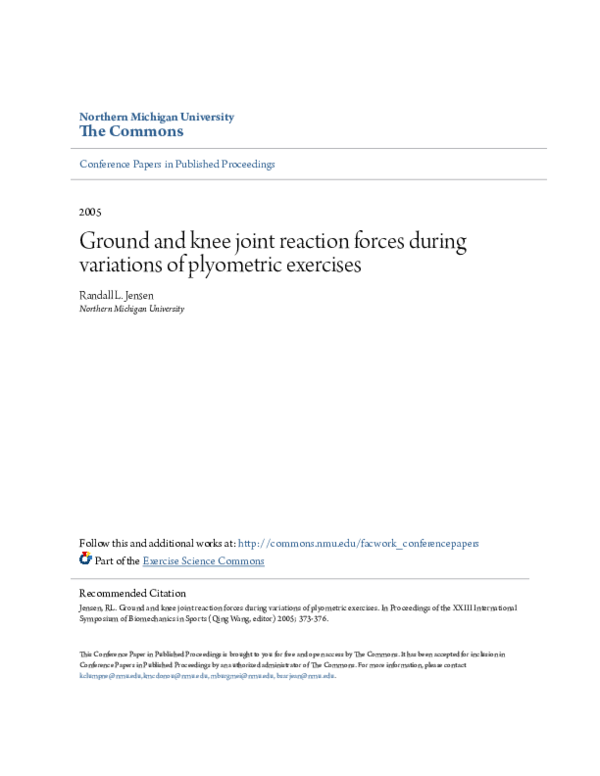 (PDF) Ground and Knee Joint Reaction Forces During Variations of ...