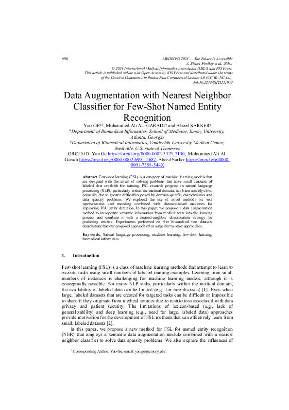 Pdf Data Augmentation With Nearest Neighbor Classifier For Few Shot Named Entity Recognition