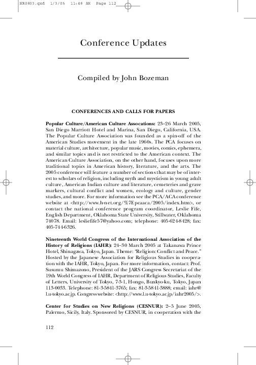 (PDF) Conference Updates