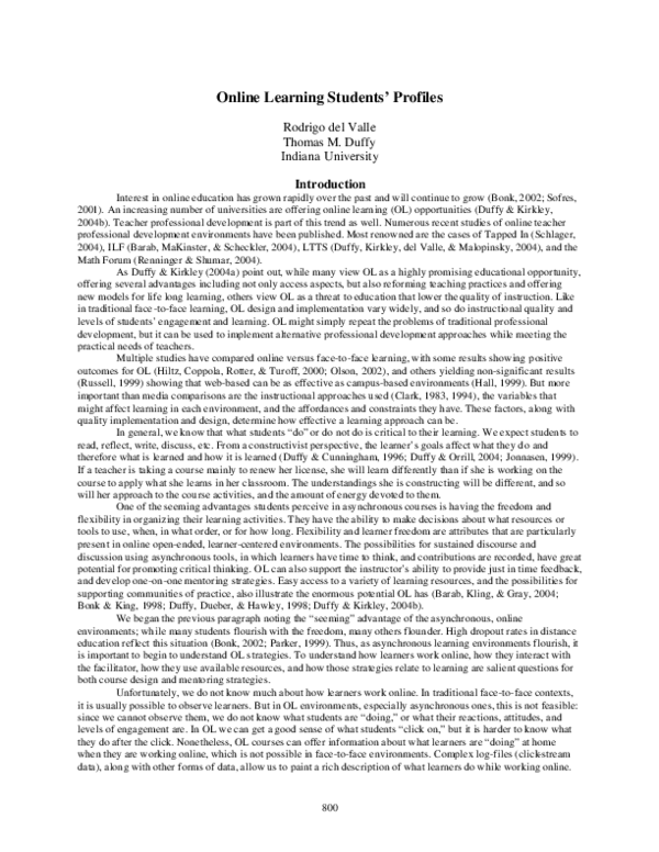 (PDF) Online Learning Students' Profiles