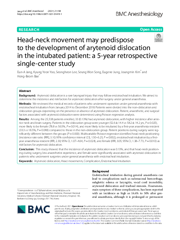 (PDF) Head-neck movement may predispose to the development of arytenoid ...