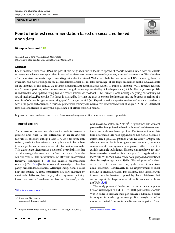 Pdf Point Of Interest Recommendation Based On Social And Linked Open