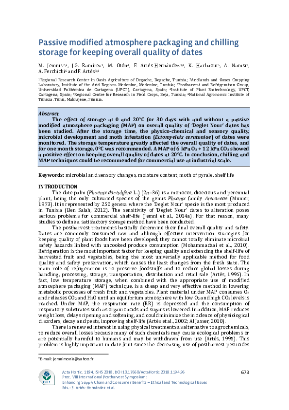 (PDF) Passive modified atmosphere packaging and chilling storage for ...