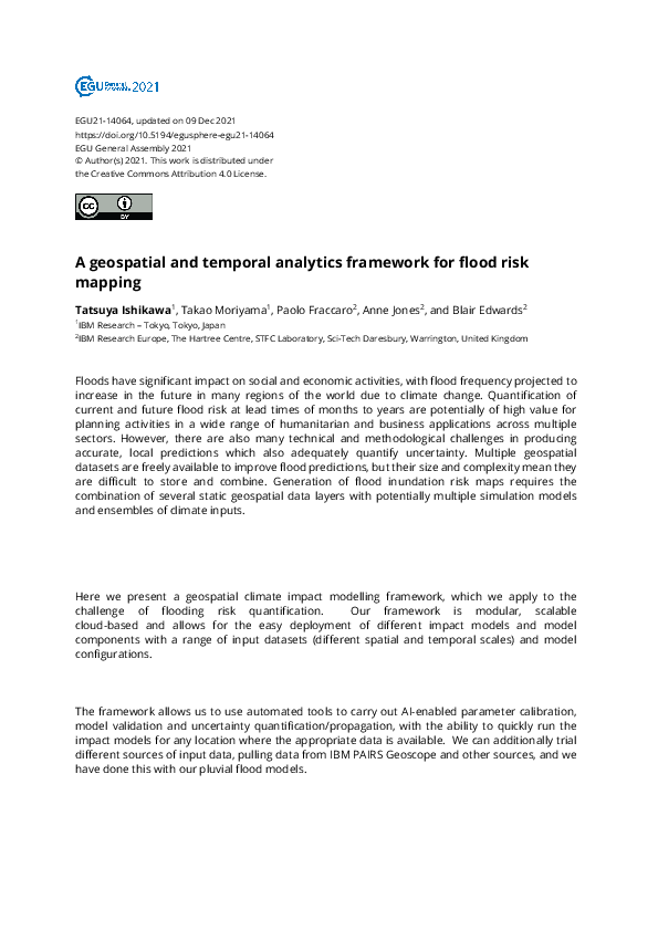 (PDF) A geospatial and temporal analytics framework for flood risk mapping