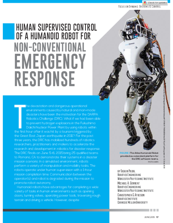 (PDF) Human Supervised Control of a Humanoid Robot for Non-Conventional ...