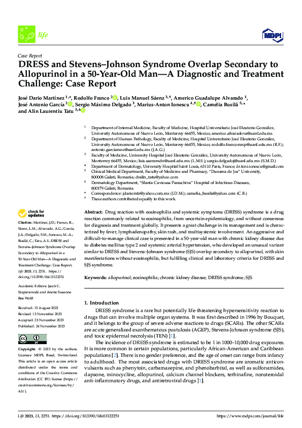 (PDF) DRESS and Stevens–Johnson Syndrome Overlap Secondary to ...