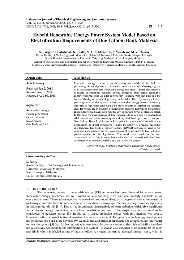(PDF) Hybrid Renewable Energy Power System Model Based on ...