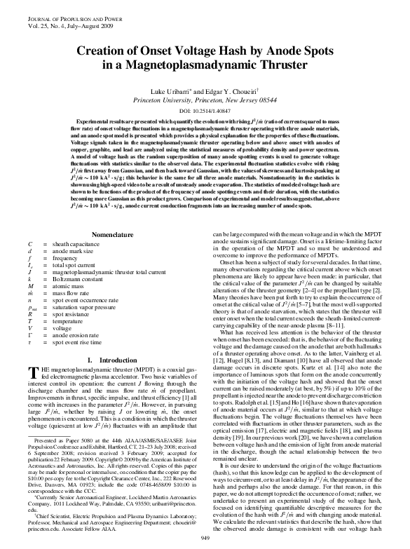 (PDF) Creation of Onset Voltage Hash by Anode Spots in a ...