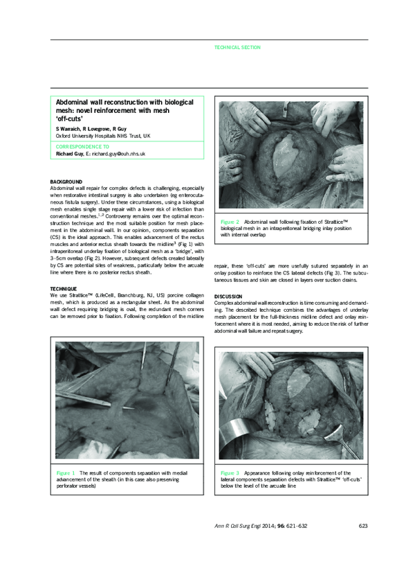 (PDF) Abdominal wall reconstruction with biological mesh: novel ...
