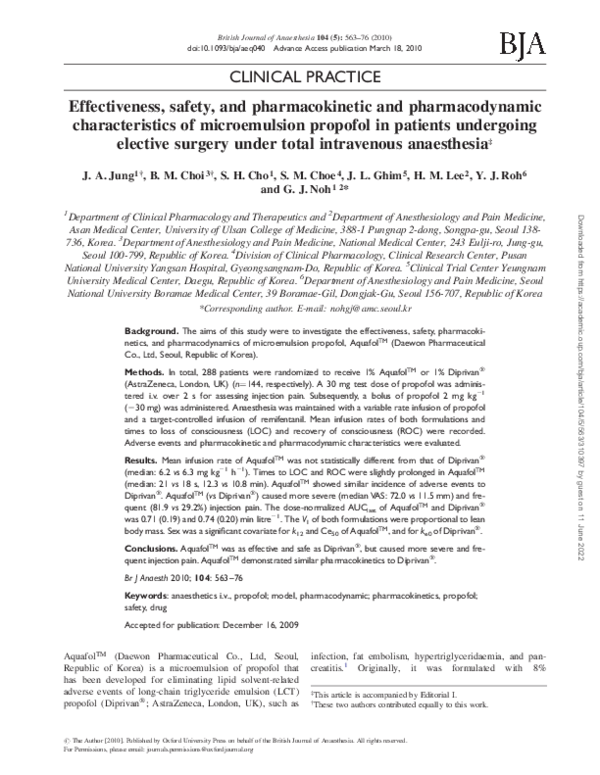 (PDF) Effectiveness, safety, and pharmacokinetic and pharmacodynamic ...