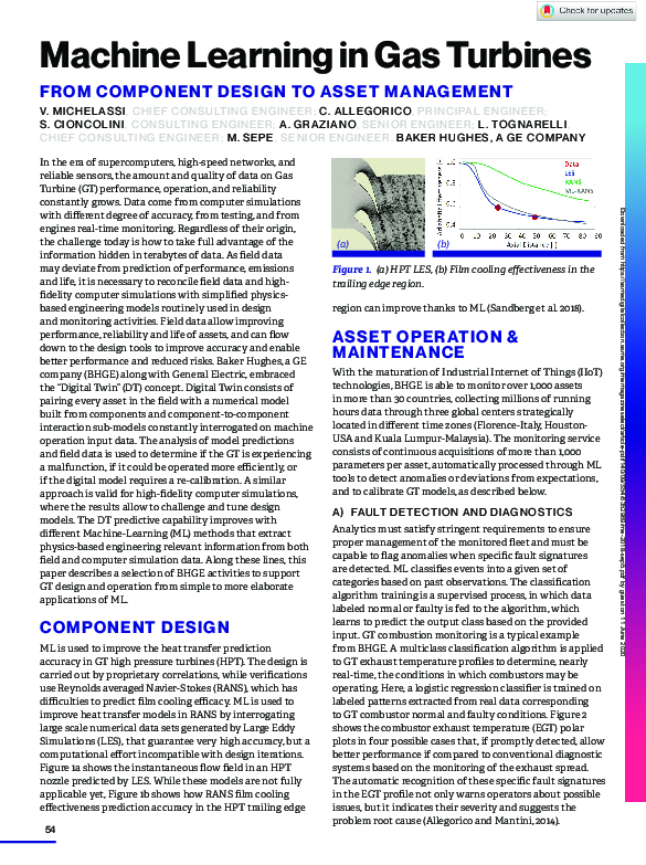 (PDF) Machine Learning in Gas Turbines