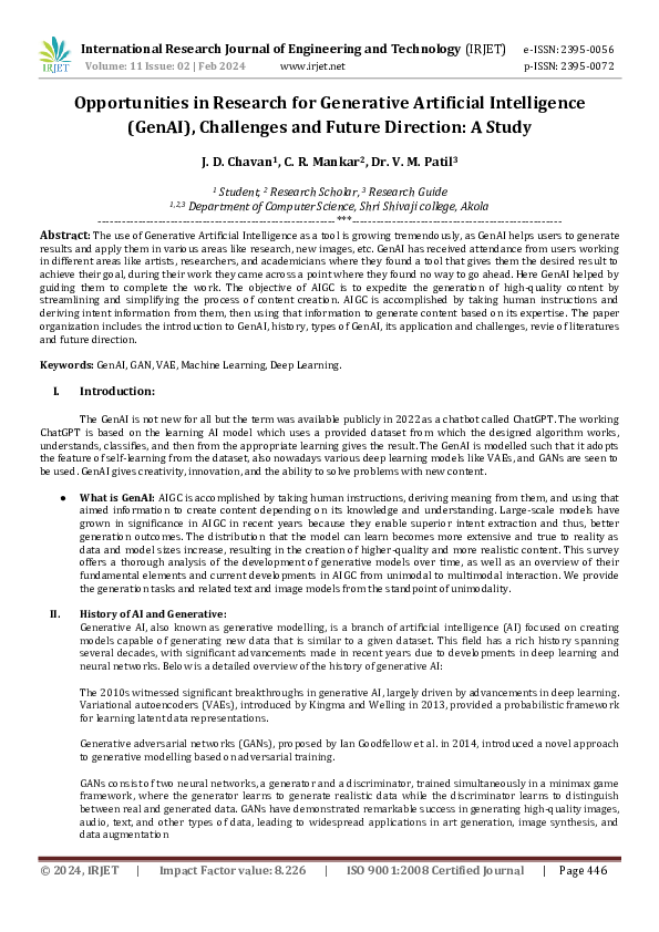 (PDF) Opportunities in Research for Generative Artificial Intelligence ...