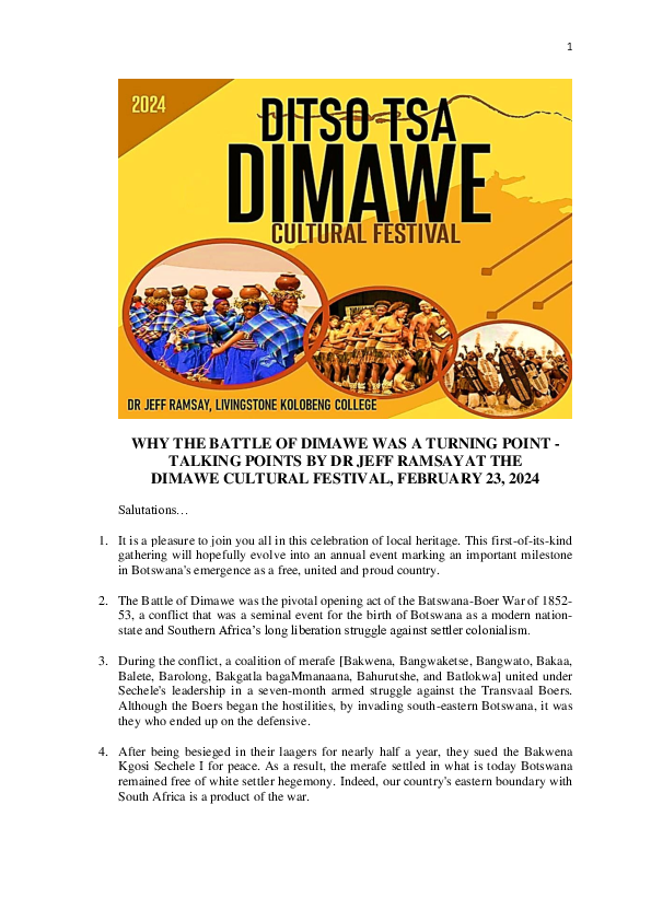 (PDF) Why the Battle of Dimawe was a turning point: Remarks by Dr Jeff ...