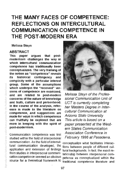 (PDF) Many Faces of Competence