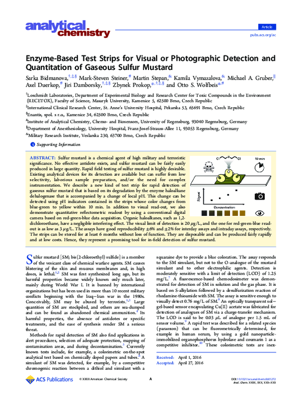 (PDF) Enzyme-Based Test Strips for Visual or Photographic Detection and ...