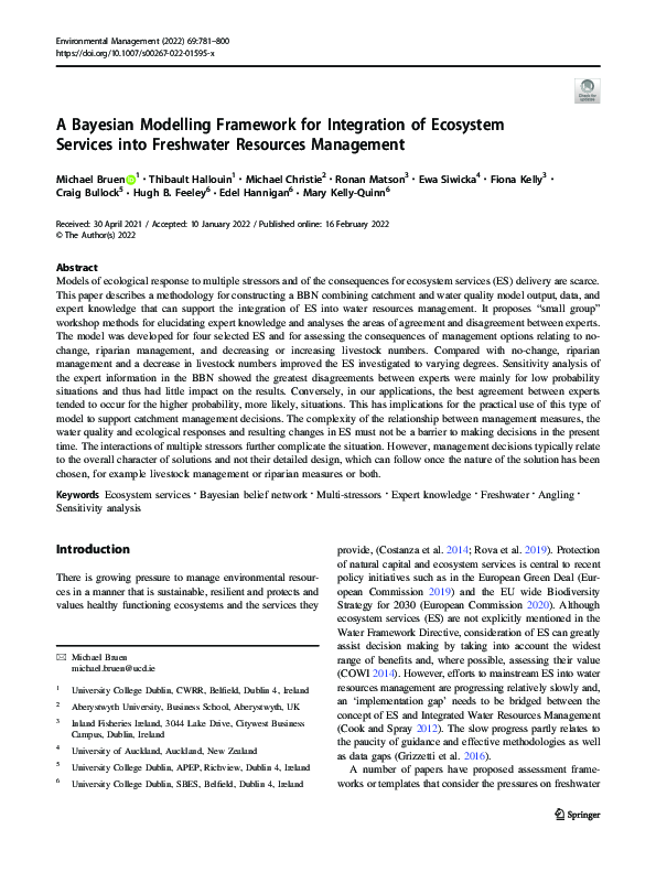 Pdf A Bayesian Modelling Framework For Integration Of Ecosystem