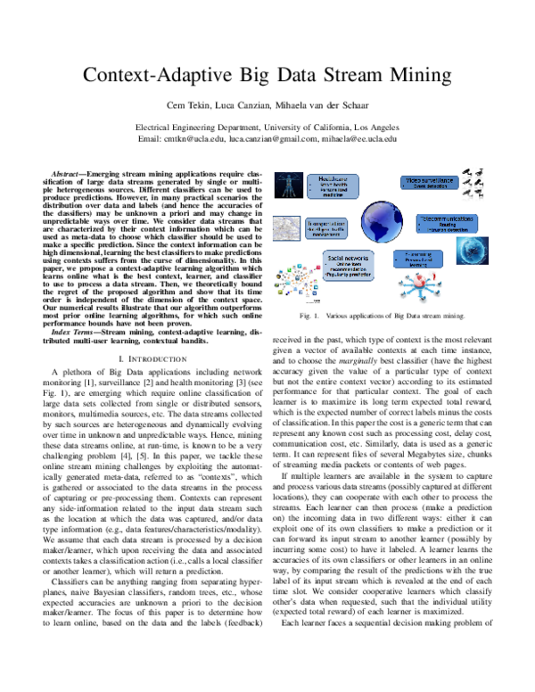 (PDF) Context-adaptive big data stream mining