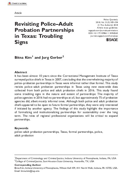 (PDF) Revisiting Police–Adult Probation Partnerships in Texas ...