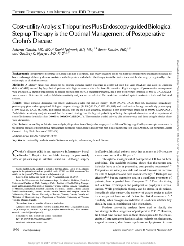 (PDF) Cost–utility Analysis