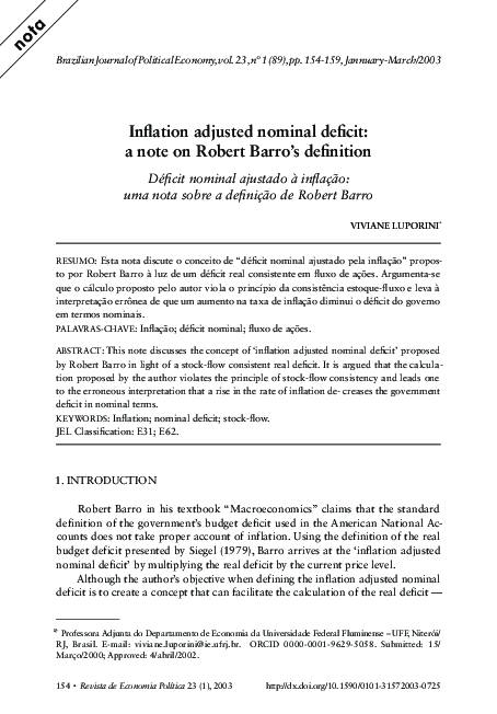 (PDF) The inflation adjusted nominal deficit: a note on Robert Barros’s ...