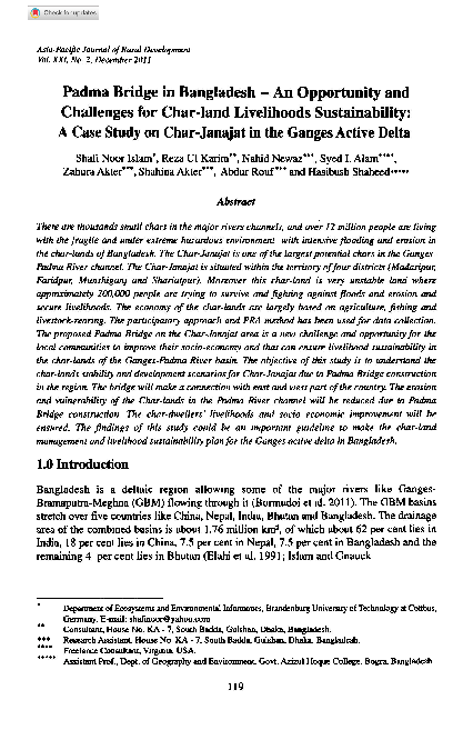 (PDF) Padma Bridge in Bangladesh - An Opportunity and Challenges for ...