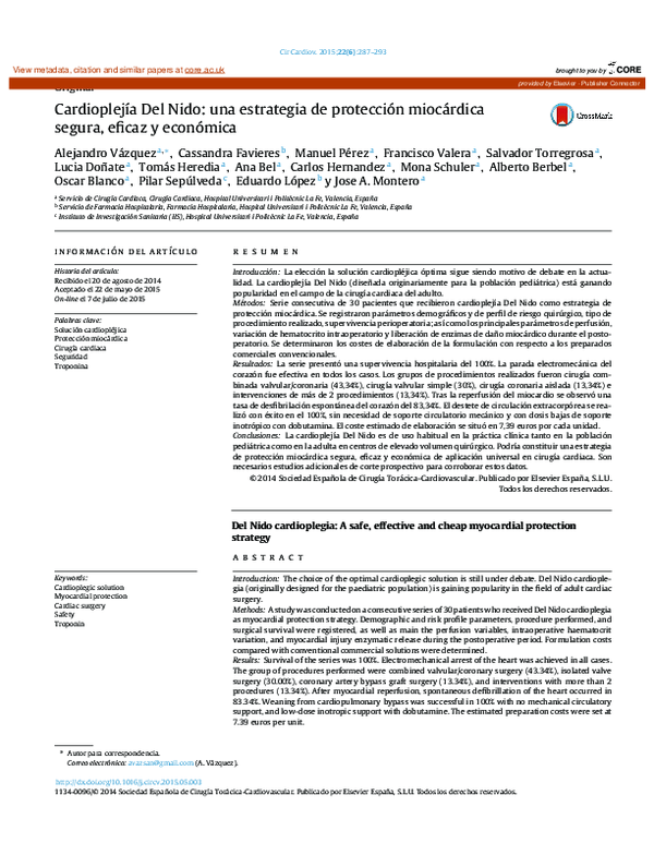 (PDF) Cardioplejía Del Nido: una estrategia de protección miocárdica ...