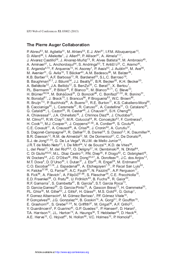 (PDF) The Pierre Auger Collaboration
