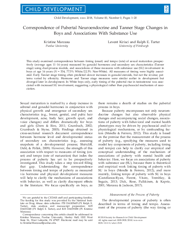 (PDF) Correspondence of Pubertal Neuroendocrine and Tanner Stage ...
