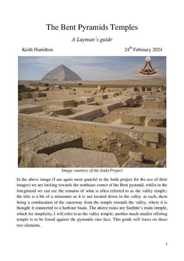 (PDF) The Bent Pyramids Temples, A Layman's guide