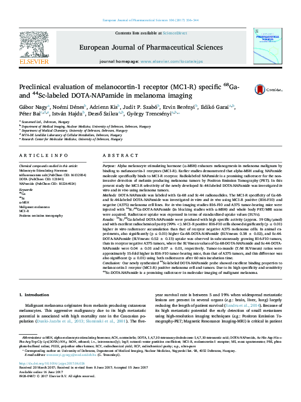 (PDF) Preclinical evaluation of melanocortin-1 receptor (MC1-R ...