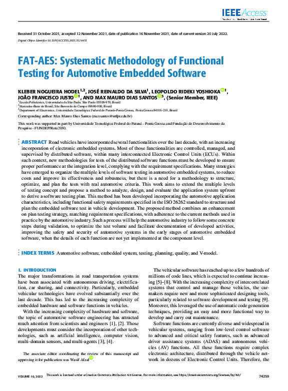 (PDF) FAT-AES: Systematic Methodology of Functional Testing for ...