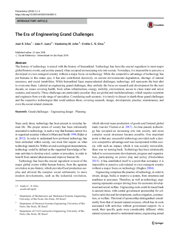 (PDF) The Era of Engineering Grand Challenges