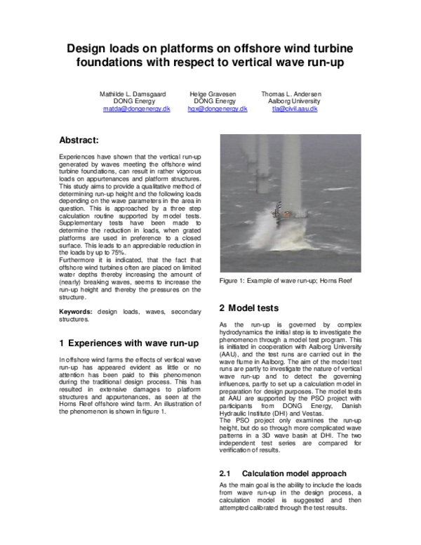 (PDF) Design loads on platforms on offshore wind turbine foundations ...
