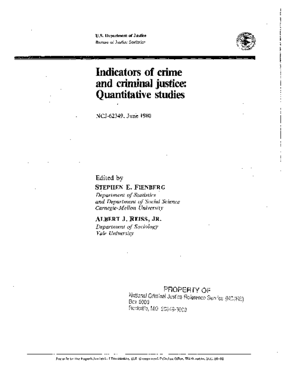 (PDF) Indicators of Crime and Criminal Justice: Quantitative Studies