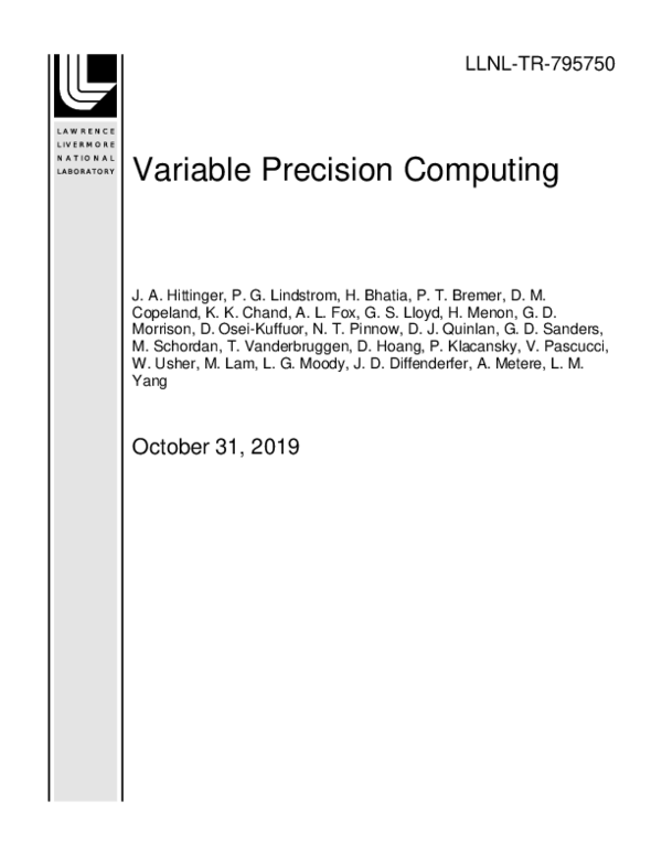 (PDF) Variable Precision Computing