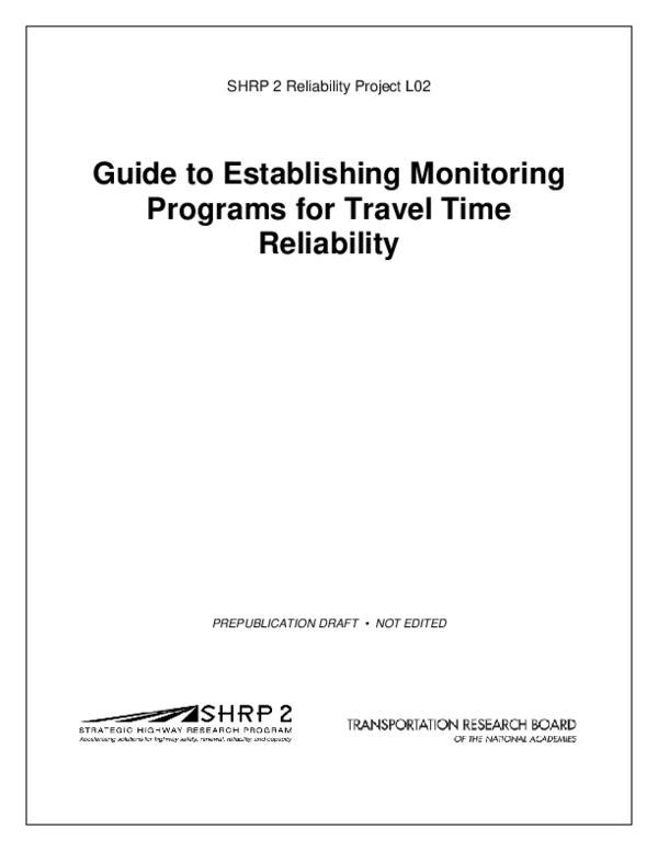 (PDF) Guide to Establishing Monitoring Programs for Travel Time ...