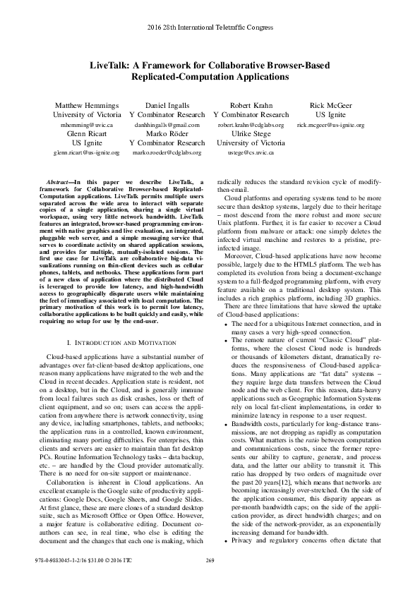 (PDF) LiveTalk: A Framework for Collaborative Browser-Based Replicated-Computation Applications