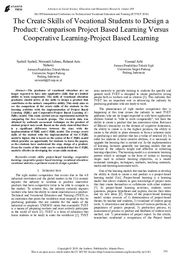 (PDF) The Create Skills of Vocational Students to Design a Product ...