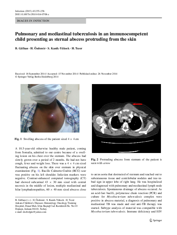(PDF) Pulmonary and mediastinal tuberculosis in an immunocompetent ...