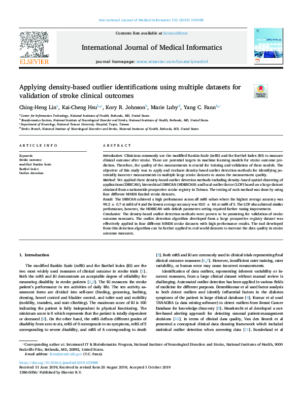 Pdf Applying Density Based Outlier Identifications Using Multiple Datasets For Validation Of 