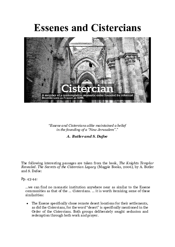 (DOC) Essenes and Cistercians