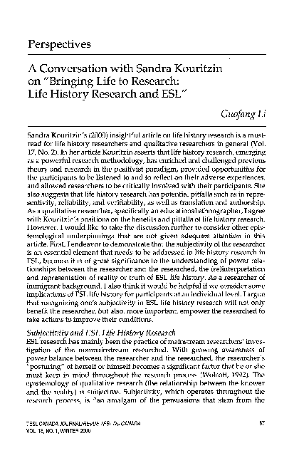(PDF) on "Bringing Life to Research