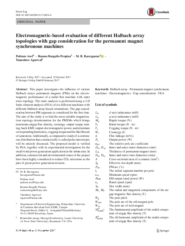 (PDF) Electromagnetic-based evaluation of different Halbach array ...
