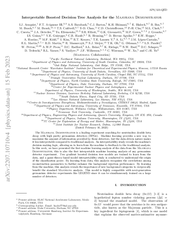 (PDF) Interpretable boosted-decision-tree analysis for the Majorana ...