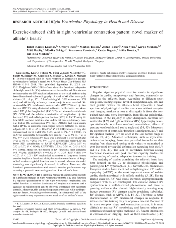 (PDF) Exercise-induced shift in right ventricular contraction pattern ...