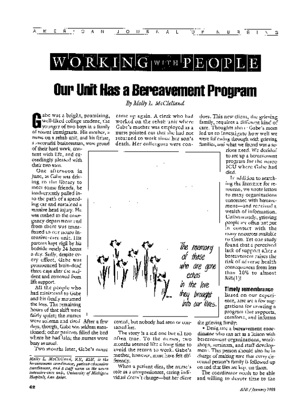 (PDF) Our Unit Has a Bereavement Program