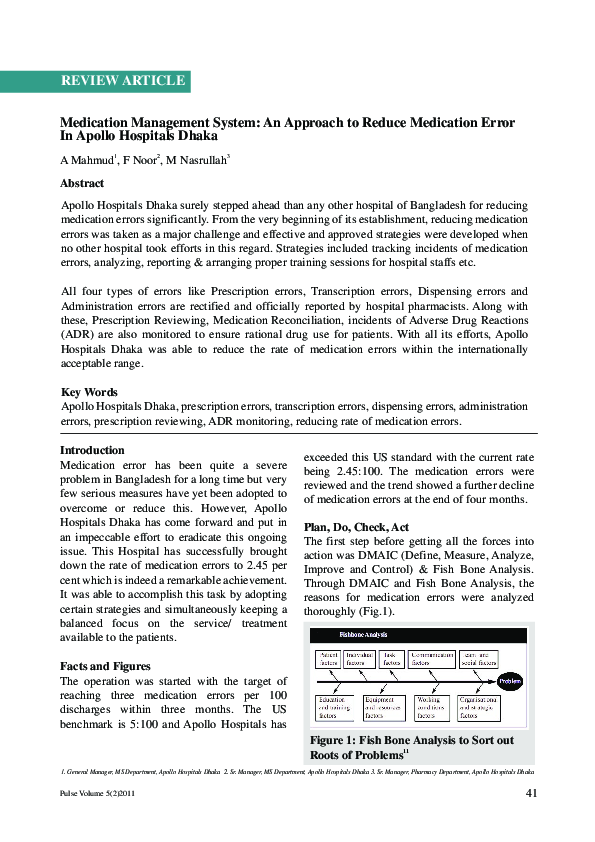 (PDF) Medication Management System: An Approach to Reduce Medication ...