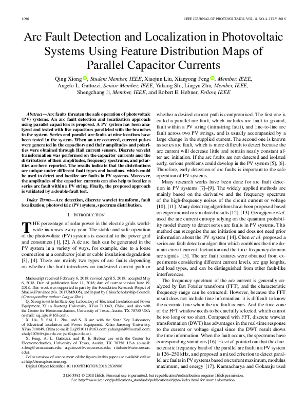 (PDF) Arc Fault Detection and Localization in Photovoltaic Systems ...
