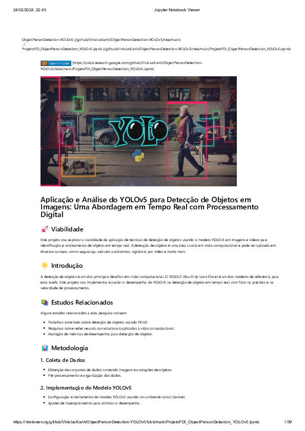 (PDF) Aplicação e Análise do YOLOv5 para Detecção de Objetos em Imagens ...