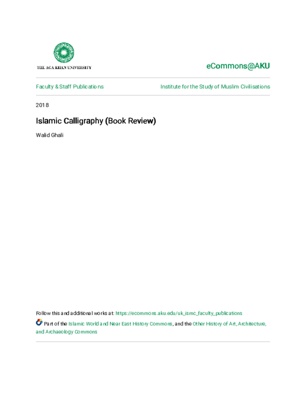 (PDF) Islamic Calligraphy Book Review